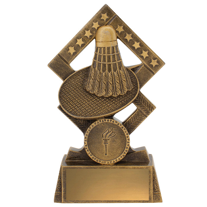 Online Badminton Trophies with Free Engraving & Logo Centre